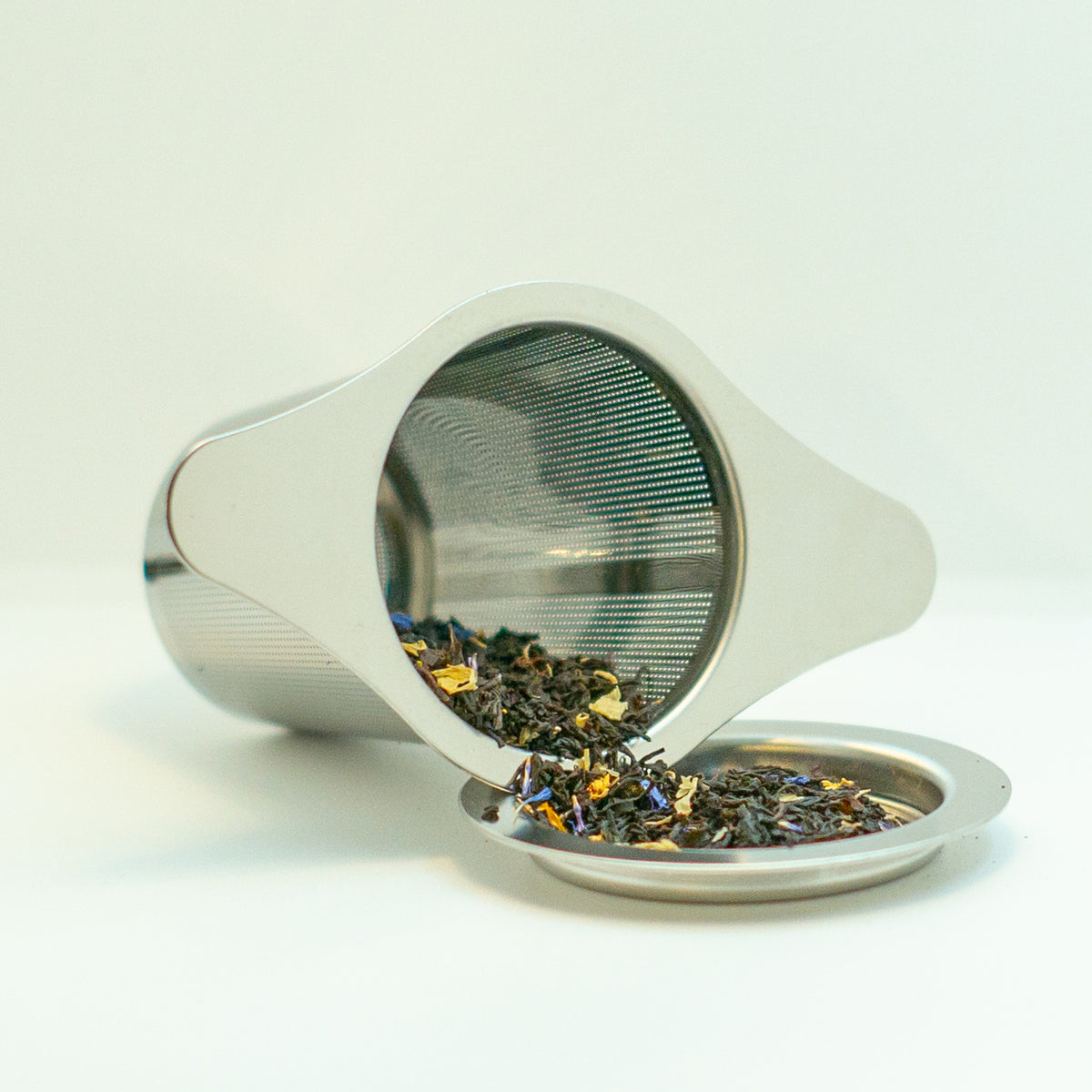 stainless steel tea infuser basket with lid — Clearview Tea Co.